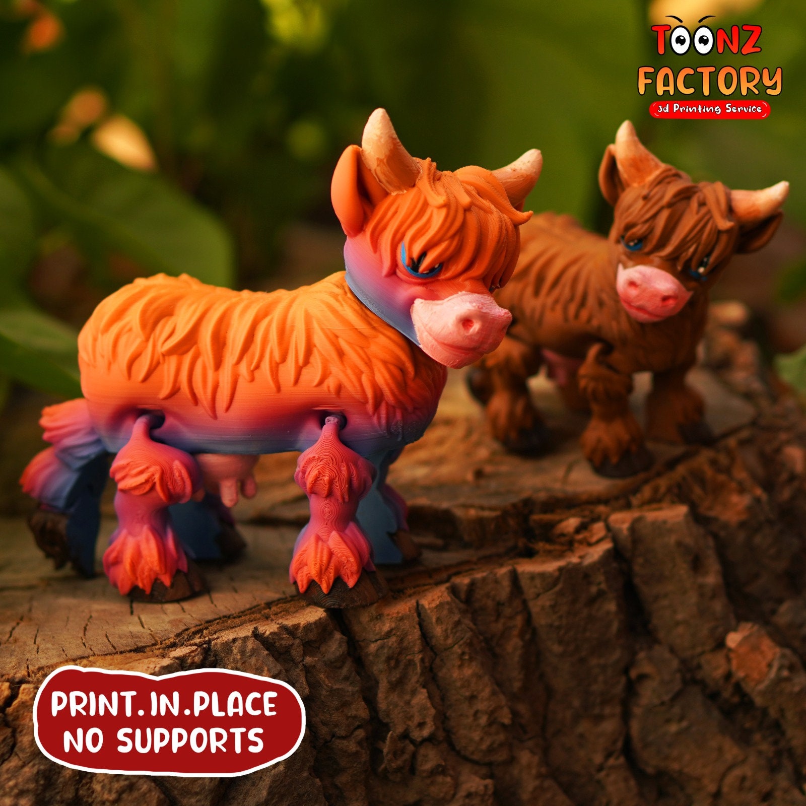 Cute Flexi Highland Cow Articulated / 3D Print Instant - Etsy