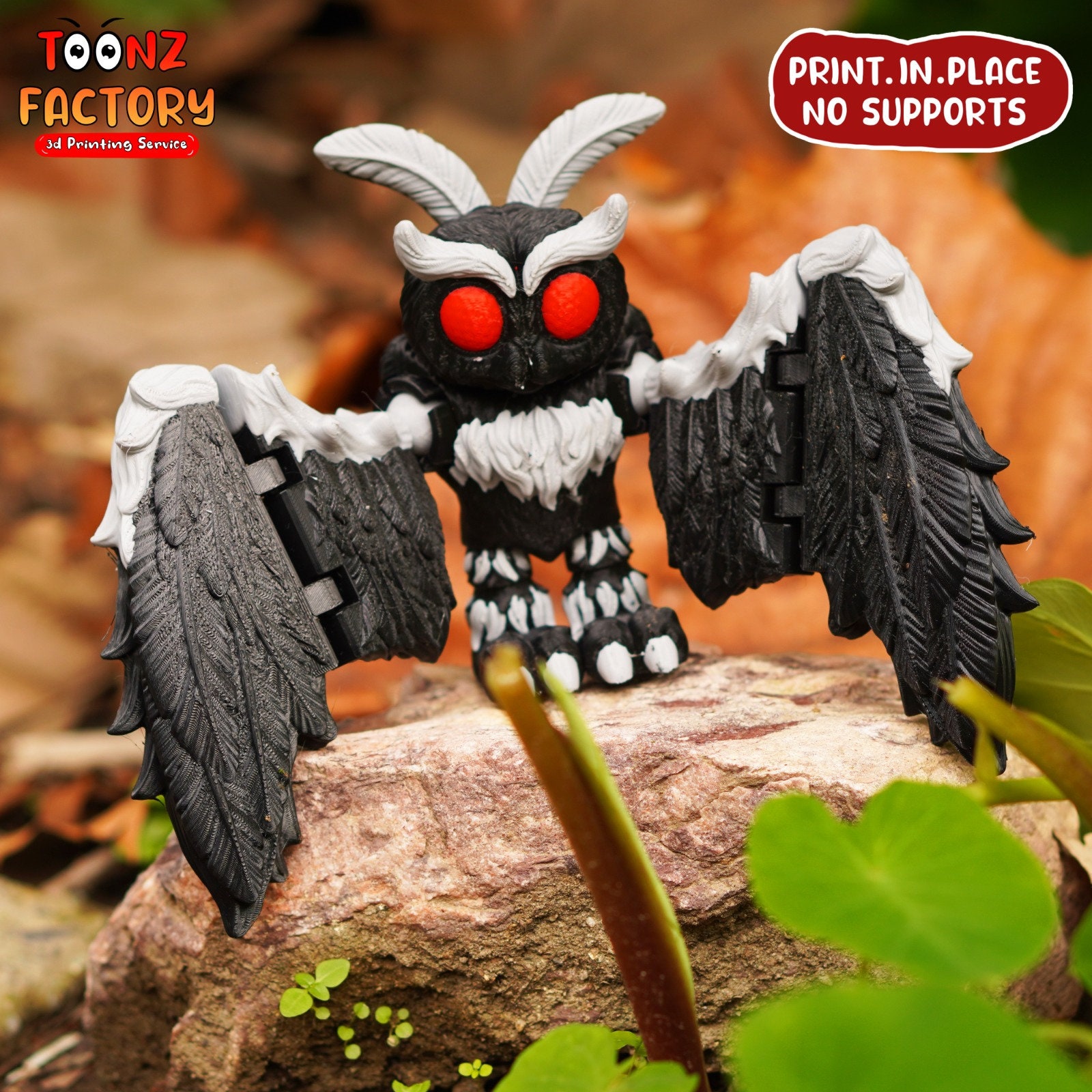 Flexi Mothman 3D Print, Articulated Cryptid Figure (instant Download ...