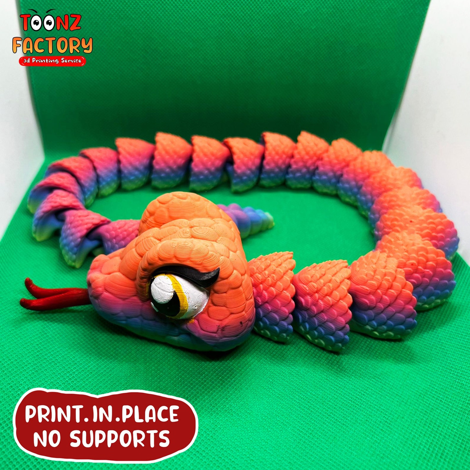 Cute Flexi Snake / 3D Print Instant Download/3d Printed Toy/3d - Etsy