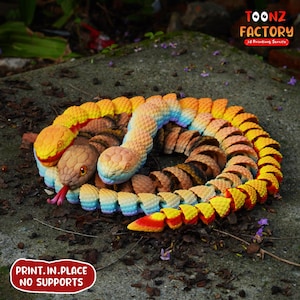 3D Printed Articulated Copperhead Snake: Flexi Toy (instant Download - Etsy