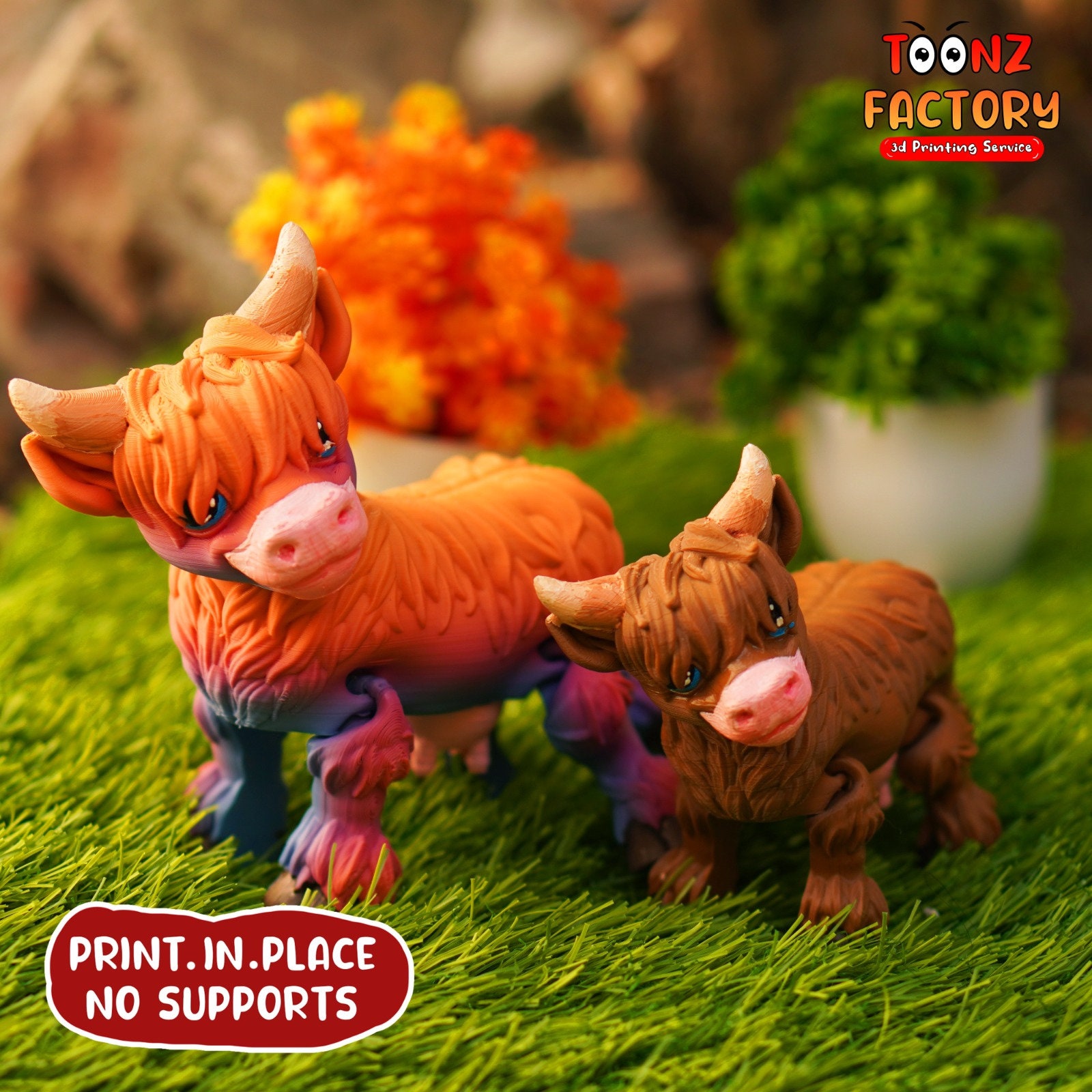 Cute Flexi Highland Cow Articulated / 3D Print Instant - Etsy