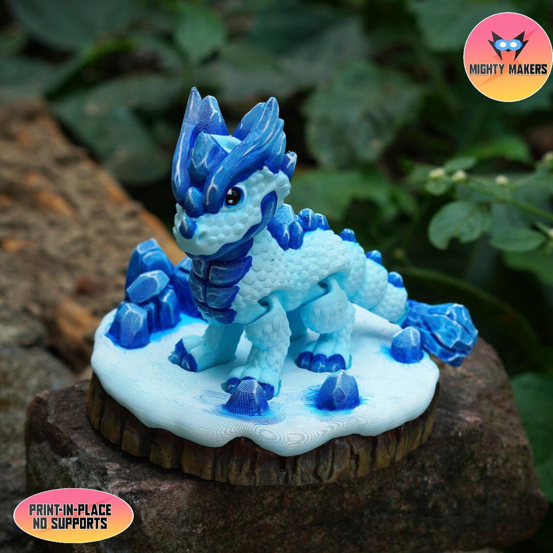Flexi Ice Dragon: Articulated 3D Printed Toy (digital Download - Etsy