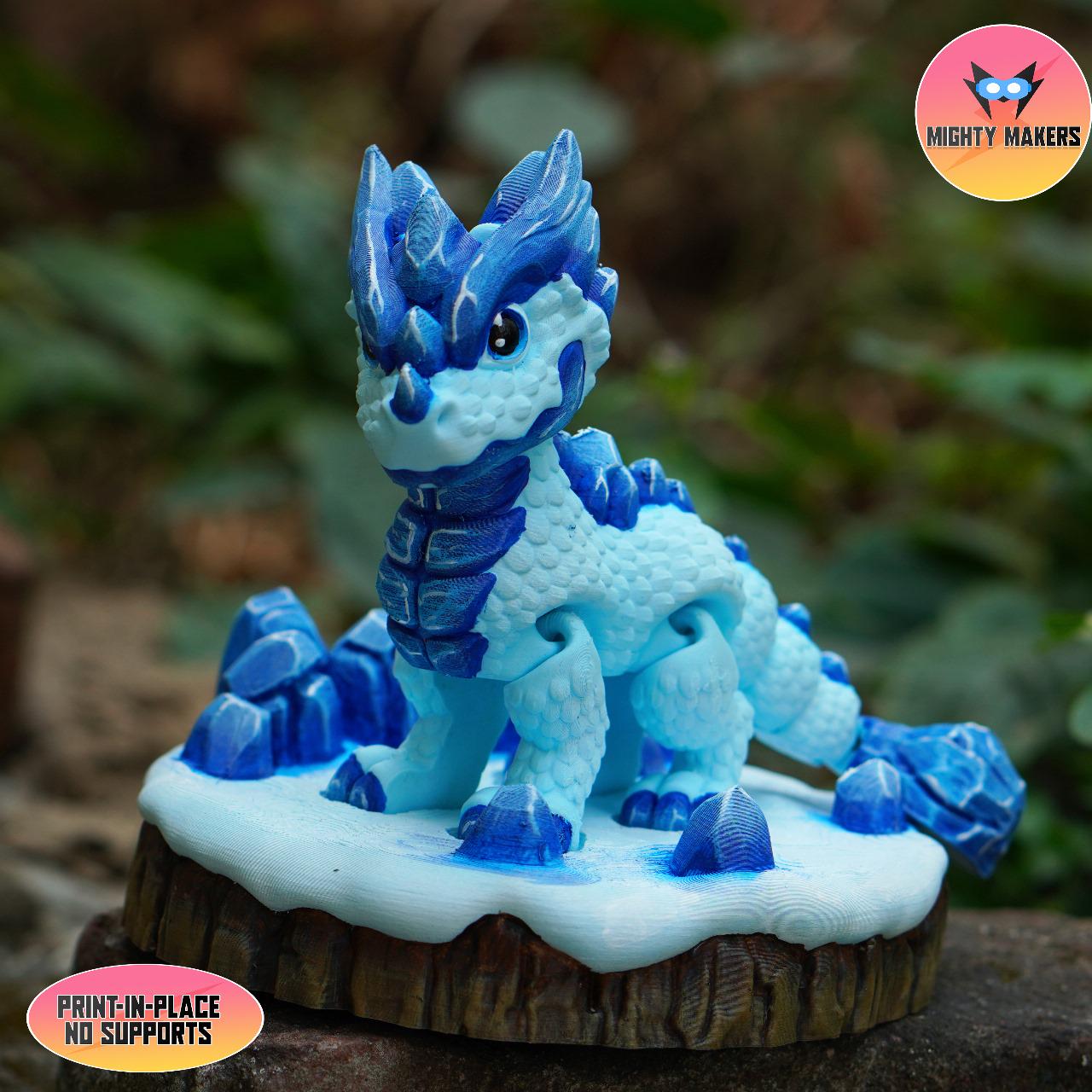 Flexi Ice Dragon: Articulated 3D Printed Toy (digital Download - Etsy