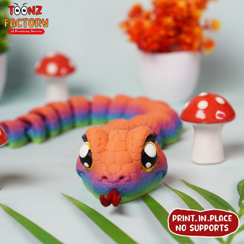 Cute Flexi Snake / 3D Print Instant Download/3d Printed Toy/3d - Etsy