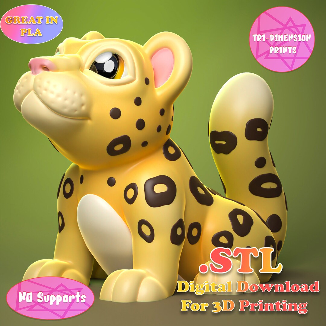 Cute Leopard Toy /3D Print Instant Download/3d Printed Toy/kid Toys ...
