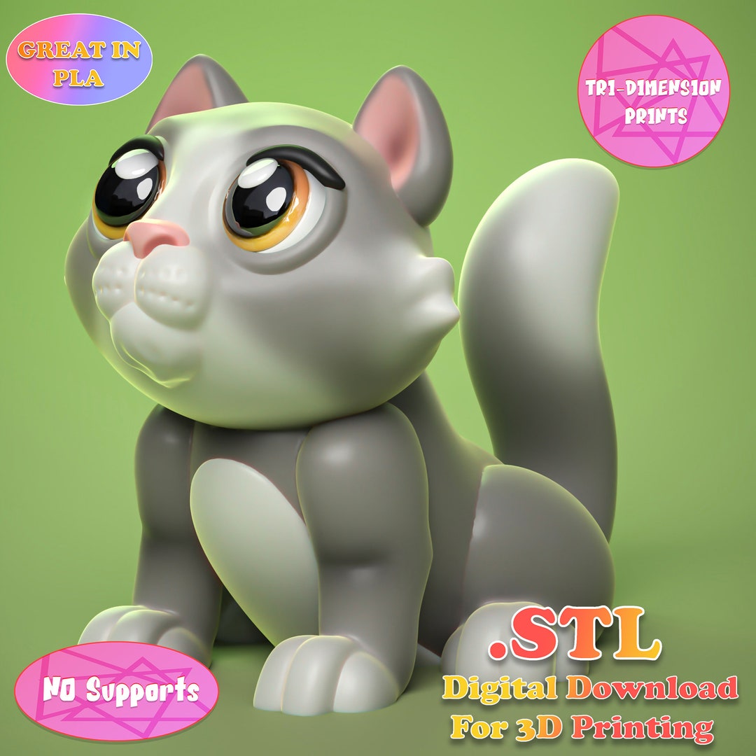 Cute Cat Toy, 3D Print, No Supports (instant Download) - Etsy