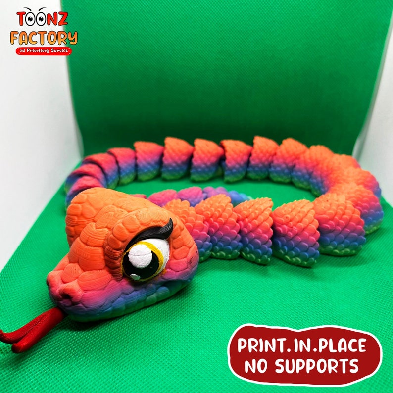 Cute Flexi Snake / 3D Print Instant Download/3d Printed Toy/3d - Etsy