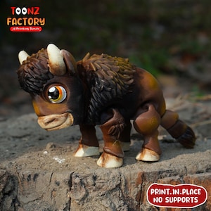 Cute Flexi Bison /3D Print Instant Download/3d Printed Bison/3d Printed ...