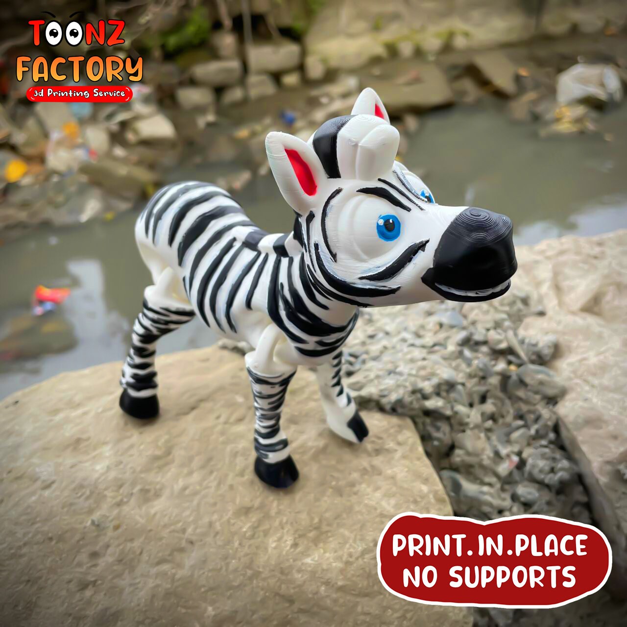 Flexi Print In Place Zebra Articulated 3d Print Instant Etsy