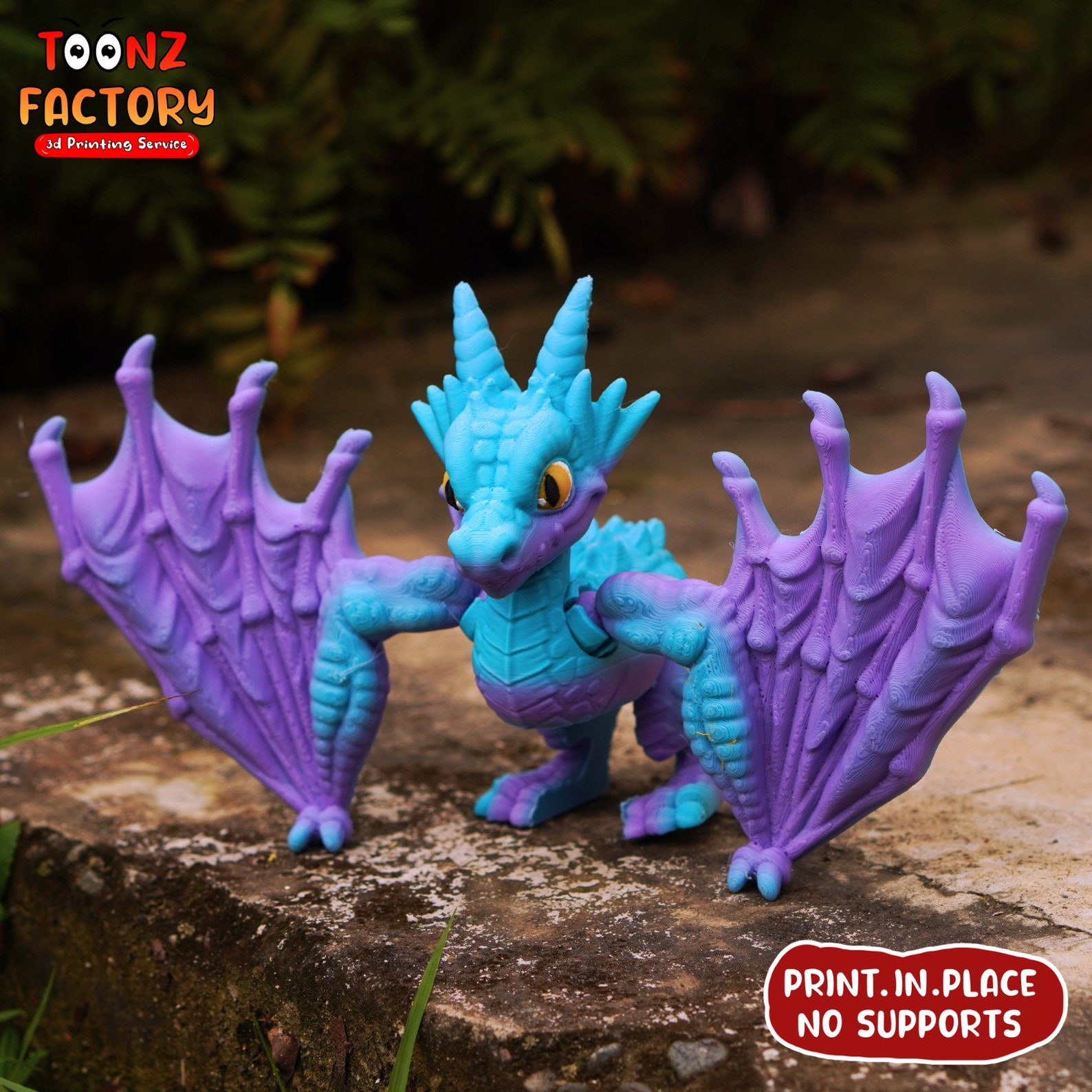 Cute Flexi Wyvern Dragon 3D Model (instant Download) - Etsy