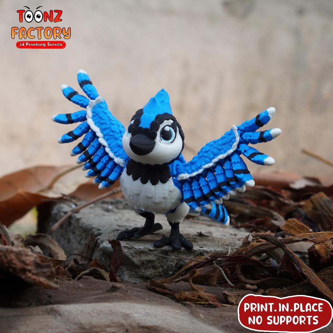 Flexi Blue Jay: Articulated 3D Printed Bird Toy (instant Download) - Etsy