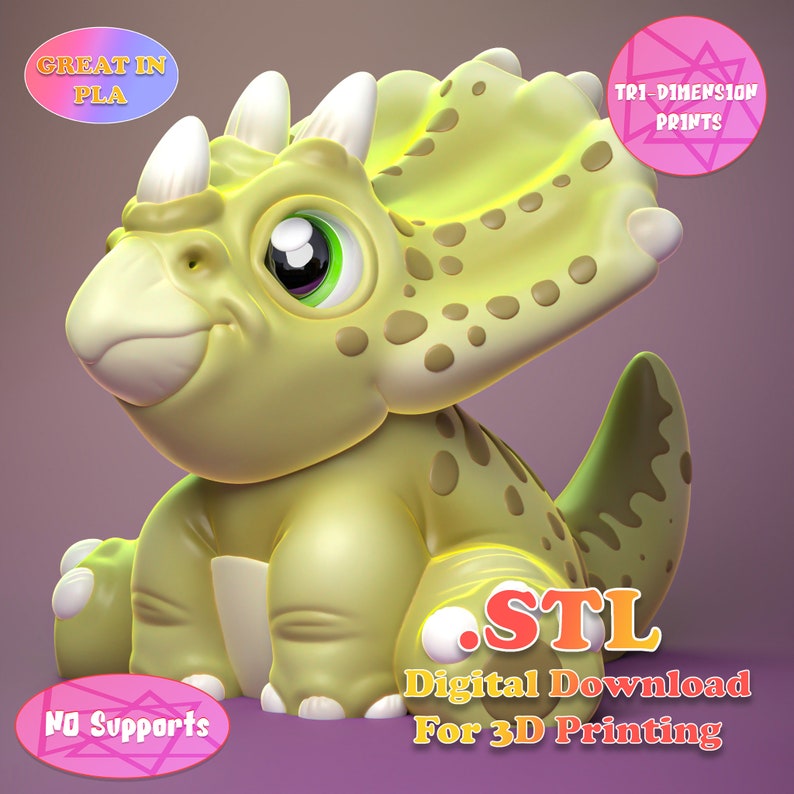 Cute Triceratops Toy 3D Print - STL File (digital Download) - Etsy