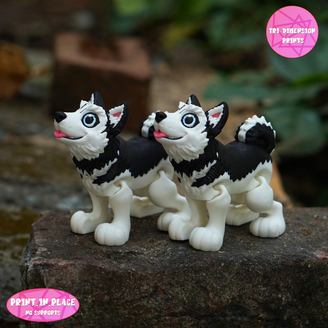 Flexi Husky Dog: 3D Print in Place Toy (instant Download) - Etsy