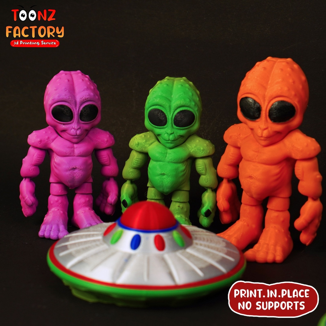 Cute Flexi Alien/3d Print Instant Download/3d Printed Alien/3d Printed ...
