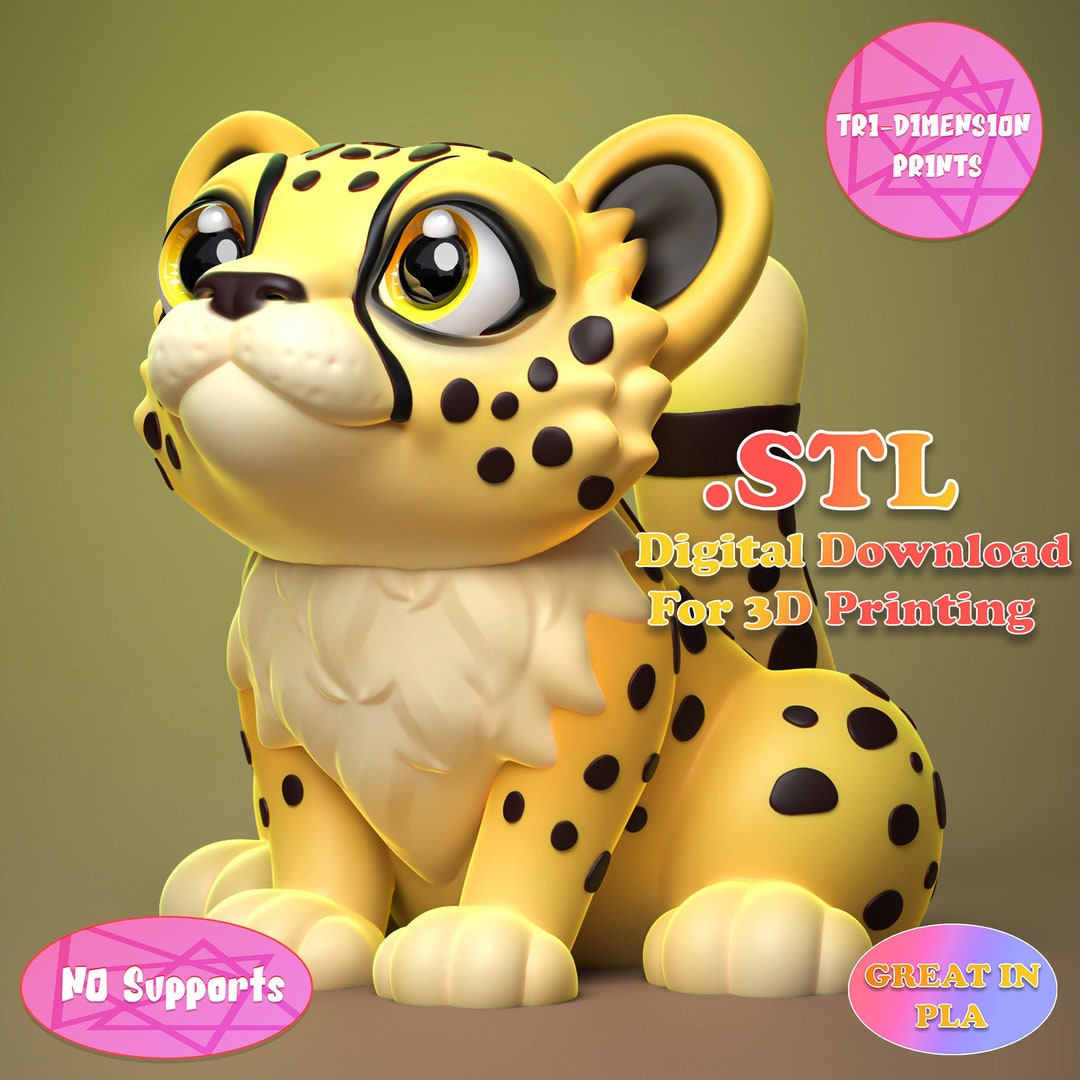 Cute Cheetah Toy 3D Print (digital Download) - Etsy