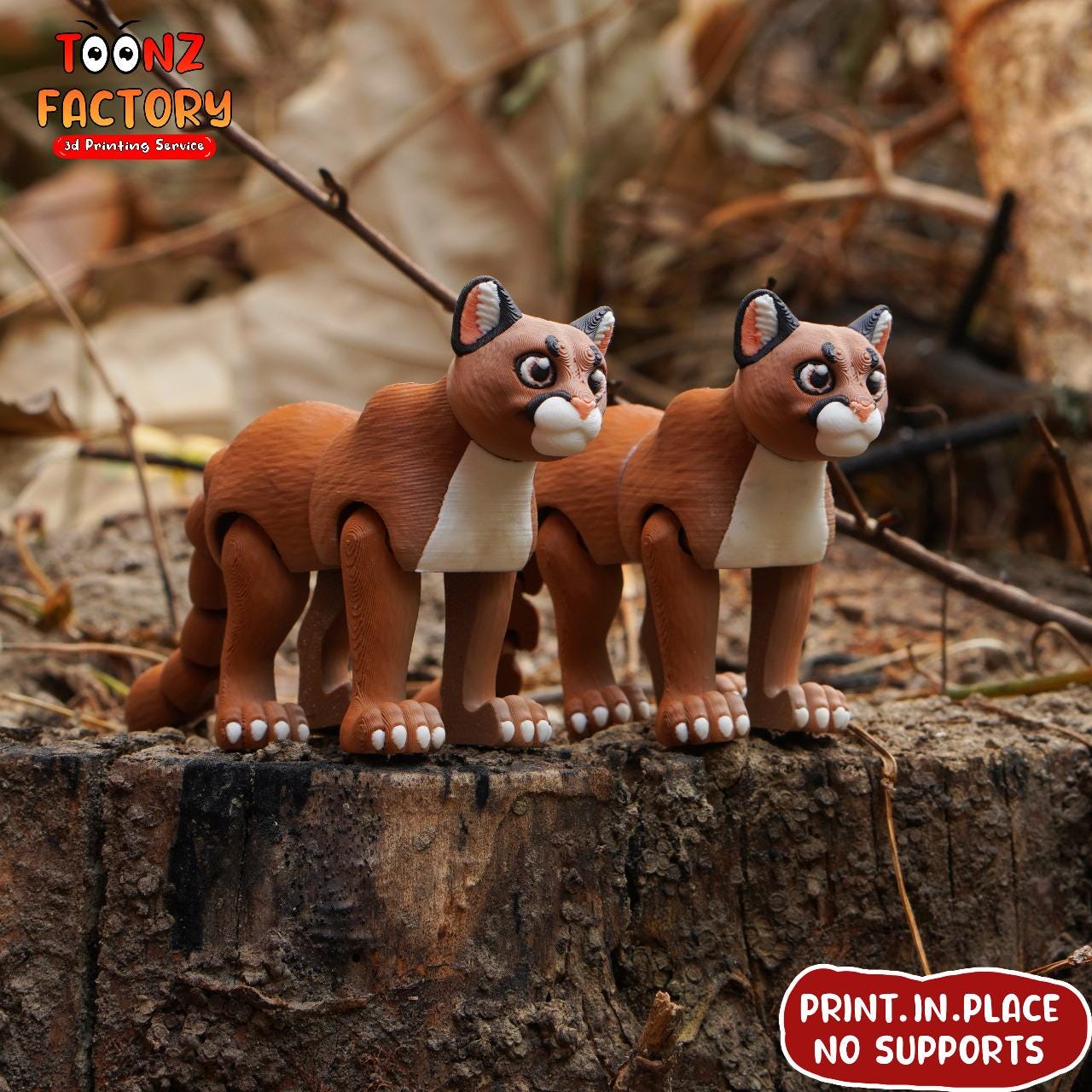 Flexi Puma Toy: 3D Print in Place (digital Download) - Etsy