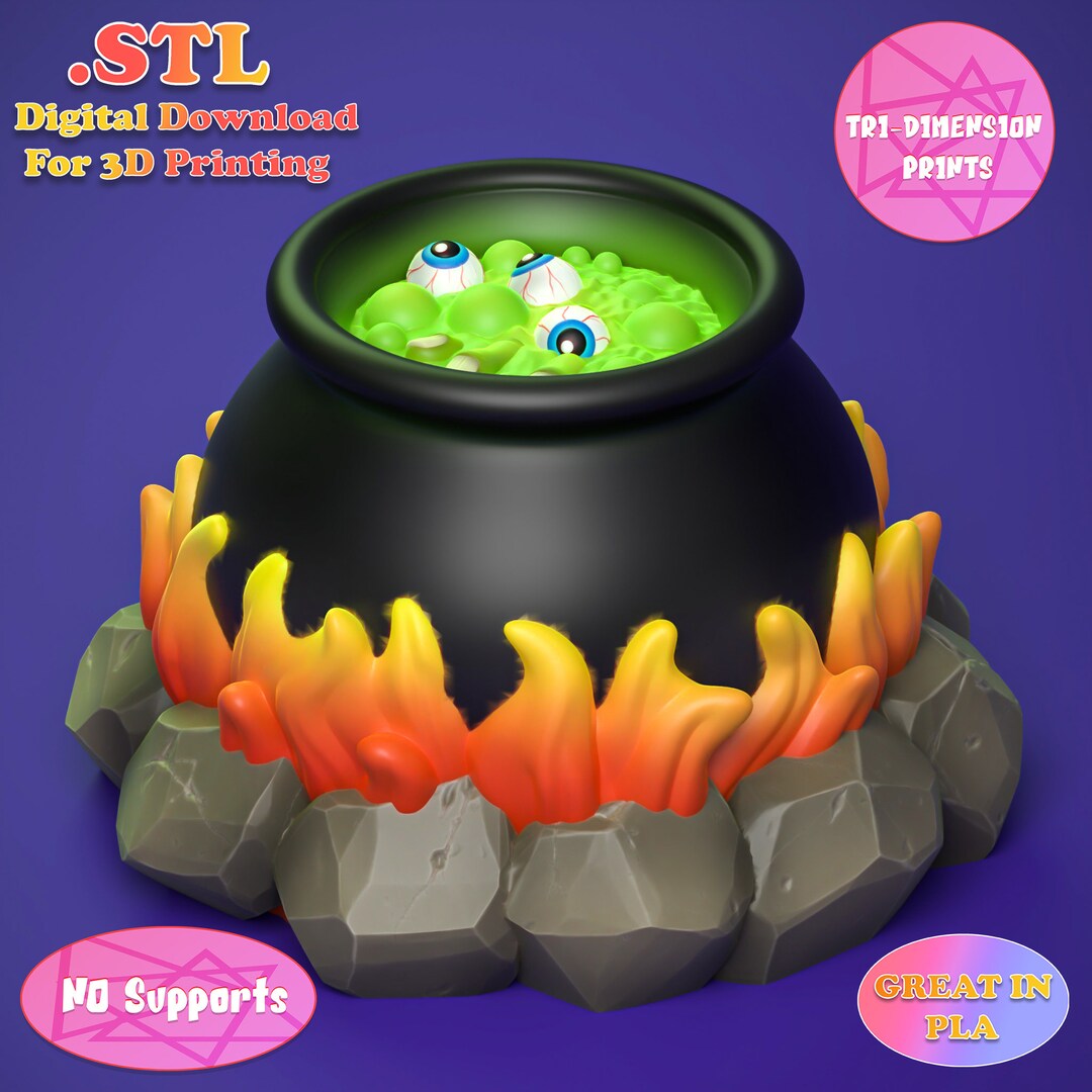 Halloween Cauldron Toy/ 3D Print Instant Download/3d Printed Toy/3d Printed Cauldron/halloween ...