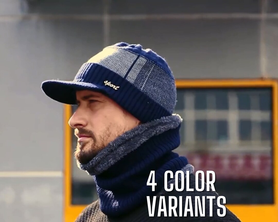 Winter Warm Knitting Hat and Scarf Combination 2pcs, Warm Windproof ...