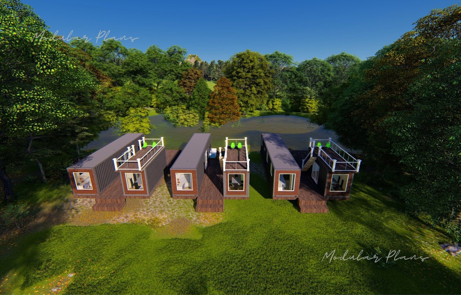 24'' X 40' Lakeview Container Home Plans - Full Set Architectural Plans ...