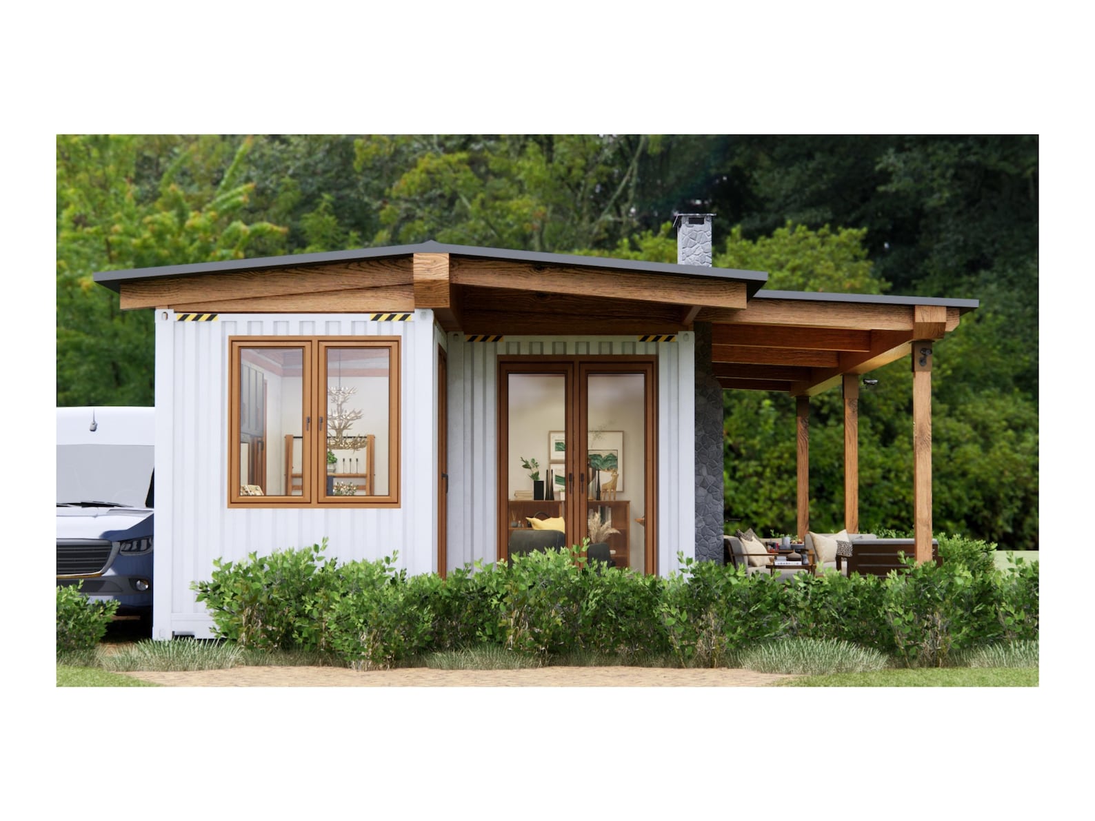 2 X 40 FT Container Home Plans - Container Architectural Floor Plans ...