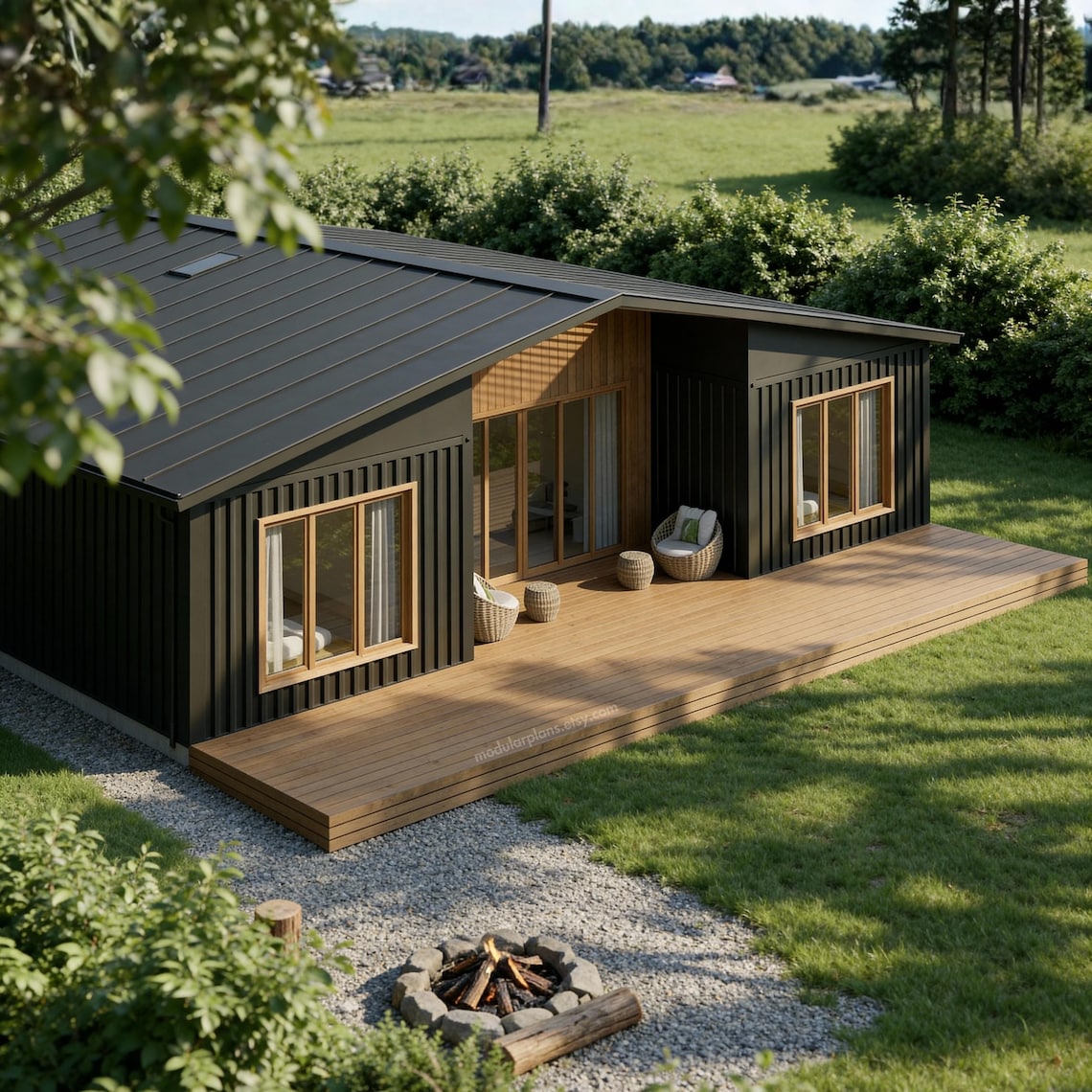 4x40' Container House Plans | 3 Bed Container Home | Barn Shipping ...