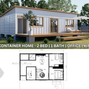 3x40' Modern Container Home Plans 2 Bedroom Container Home Full Set ...