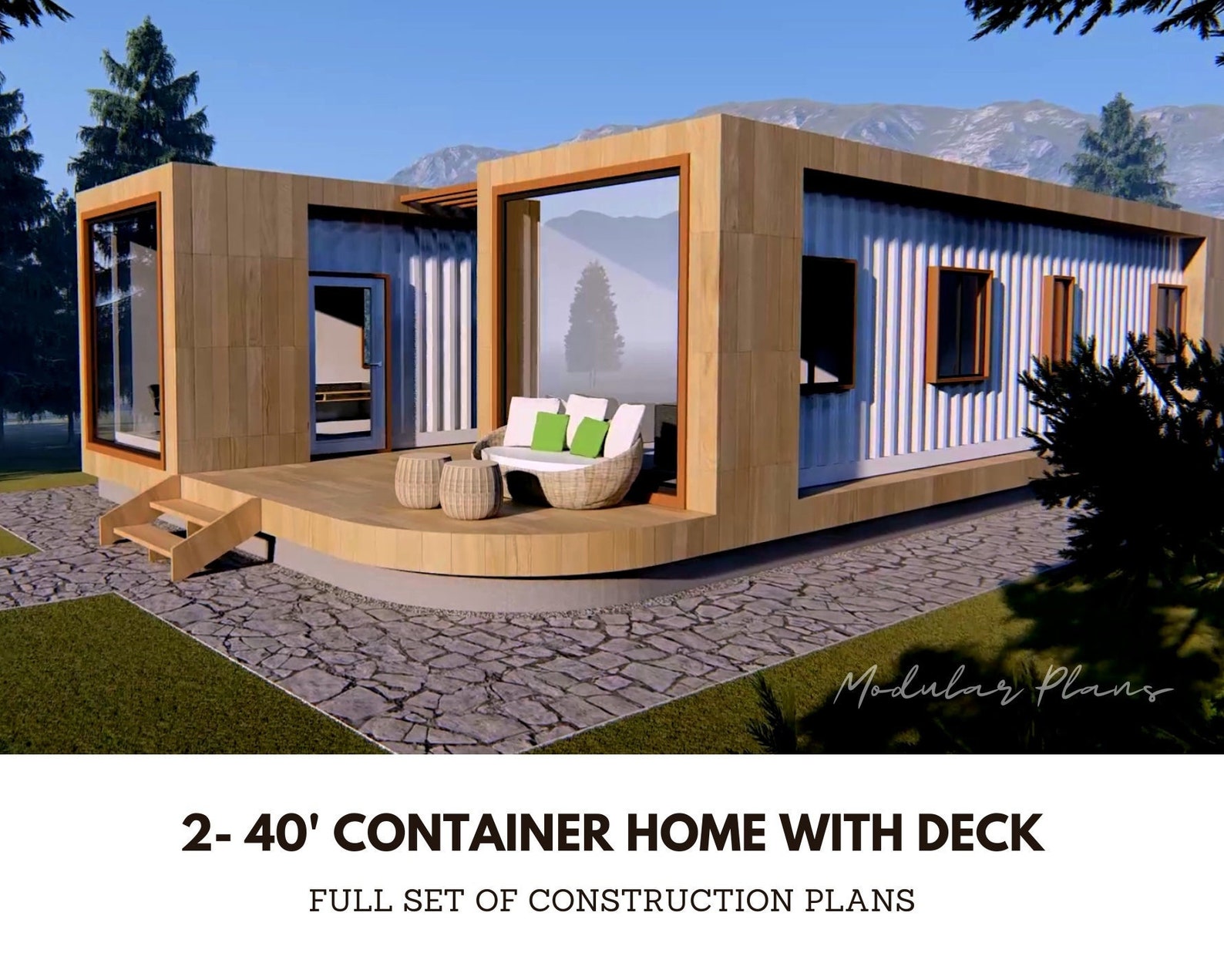 2 40' Haven Container Home Plans Full Set Architectural Plans 1248SF ...