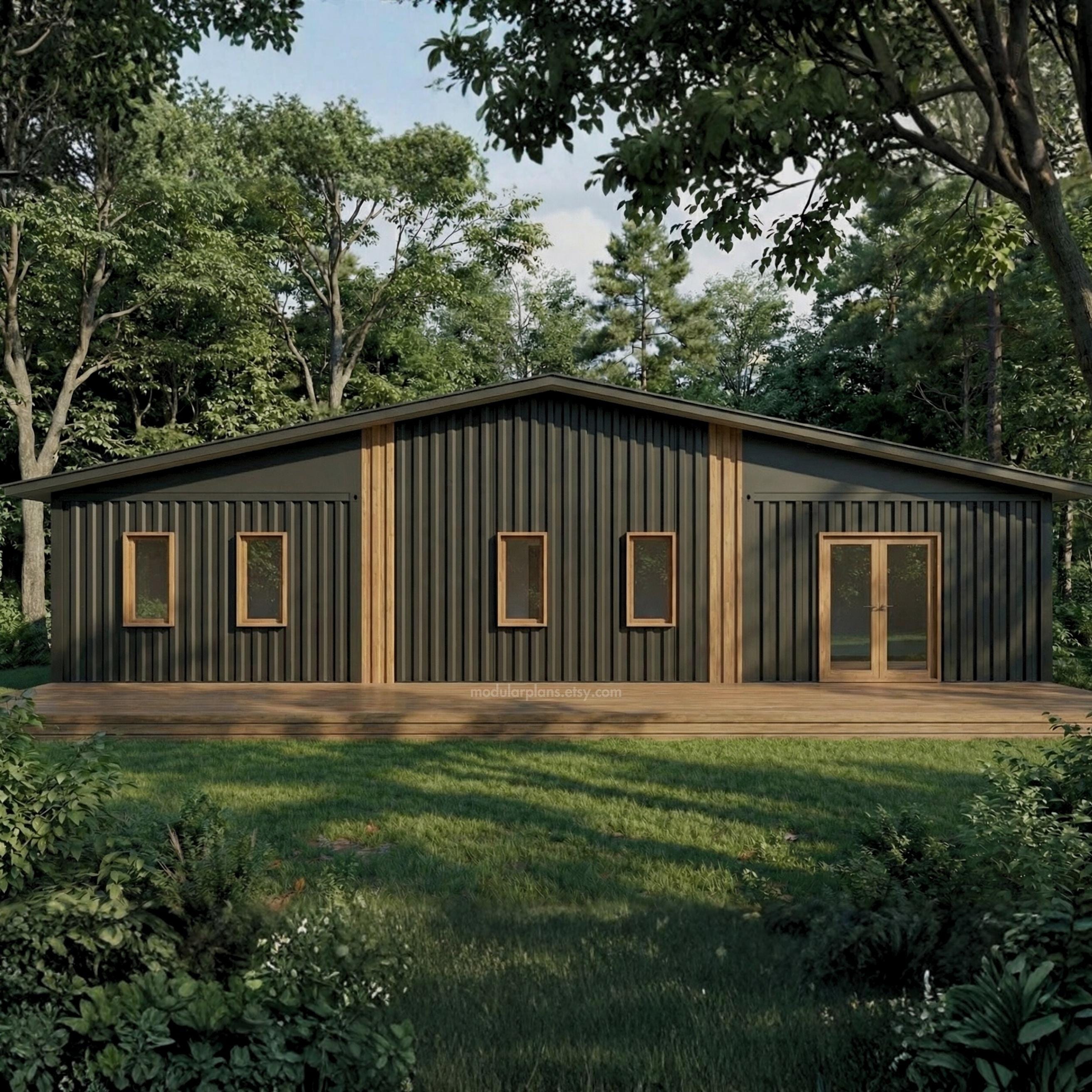 4x40' Container House Plans | 3 Bed Container Home | Barn Shipping ...