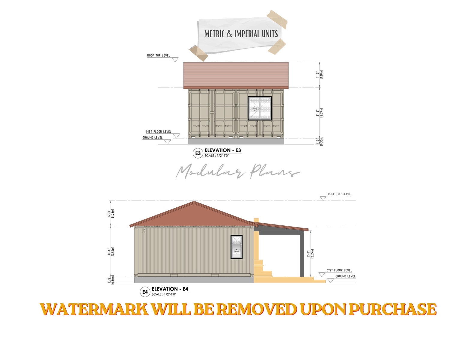 2x20' Container Home Plans - Permit Set Architectural Floor Plans ...