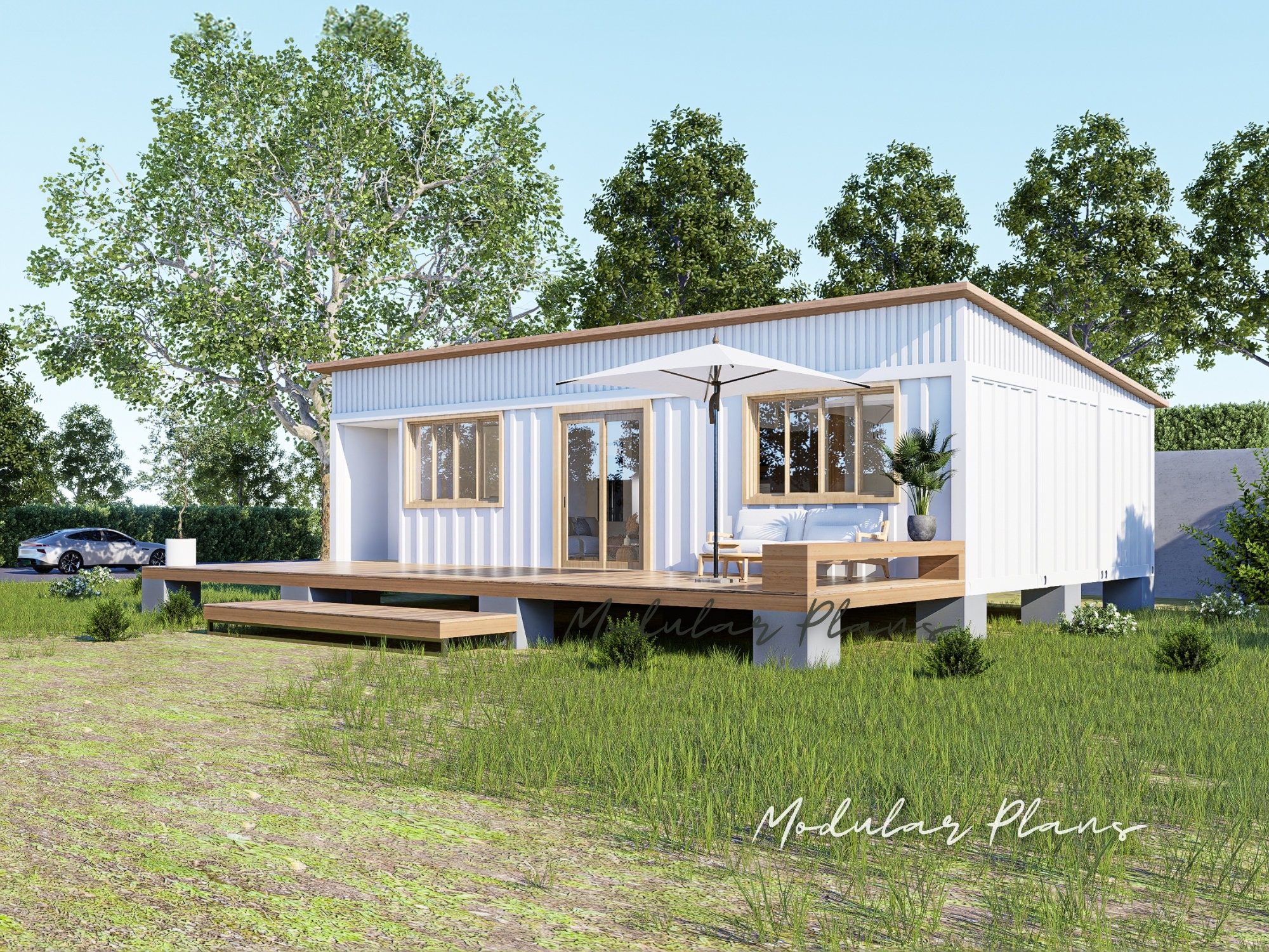 3x40' Modern Container Home Plans | 2 Bedroom Container Home | Full Set ...