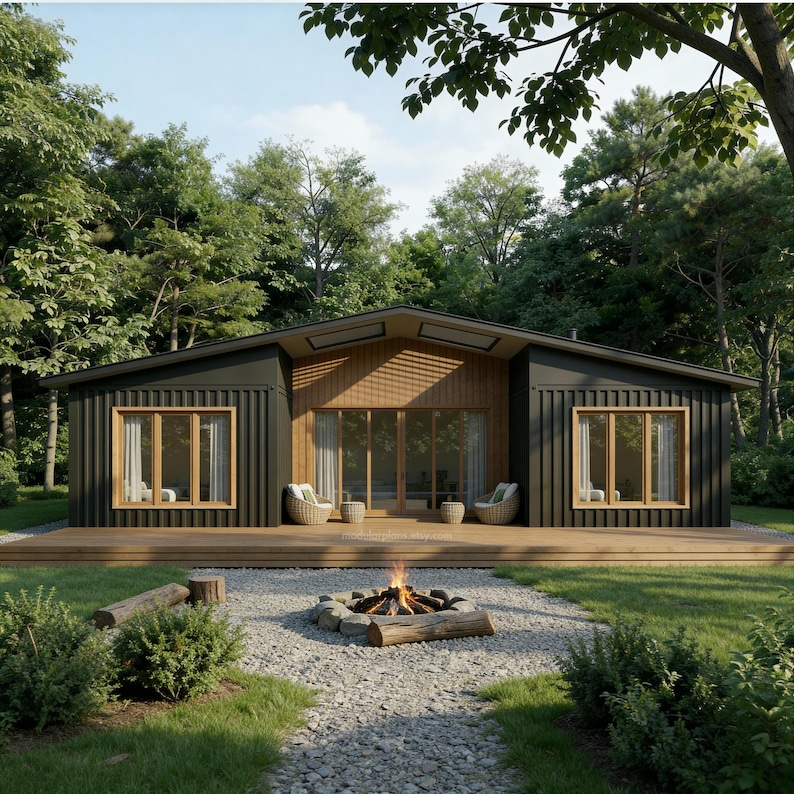 4x40' Container House Plans | 3 Bed Container Home | Barn Shipping ...