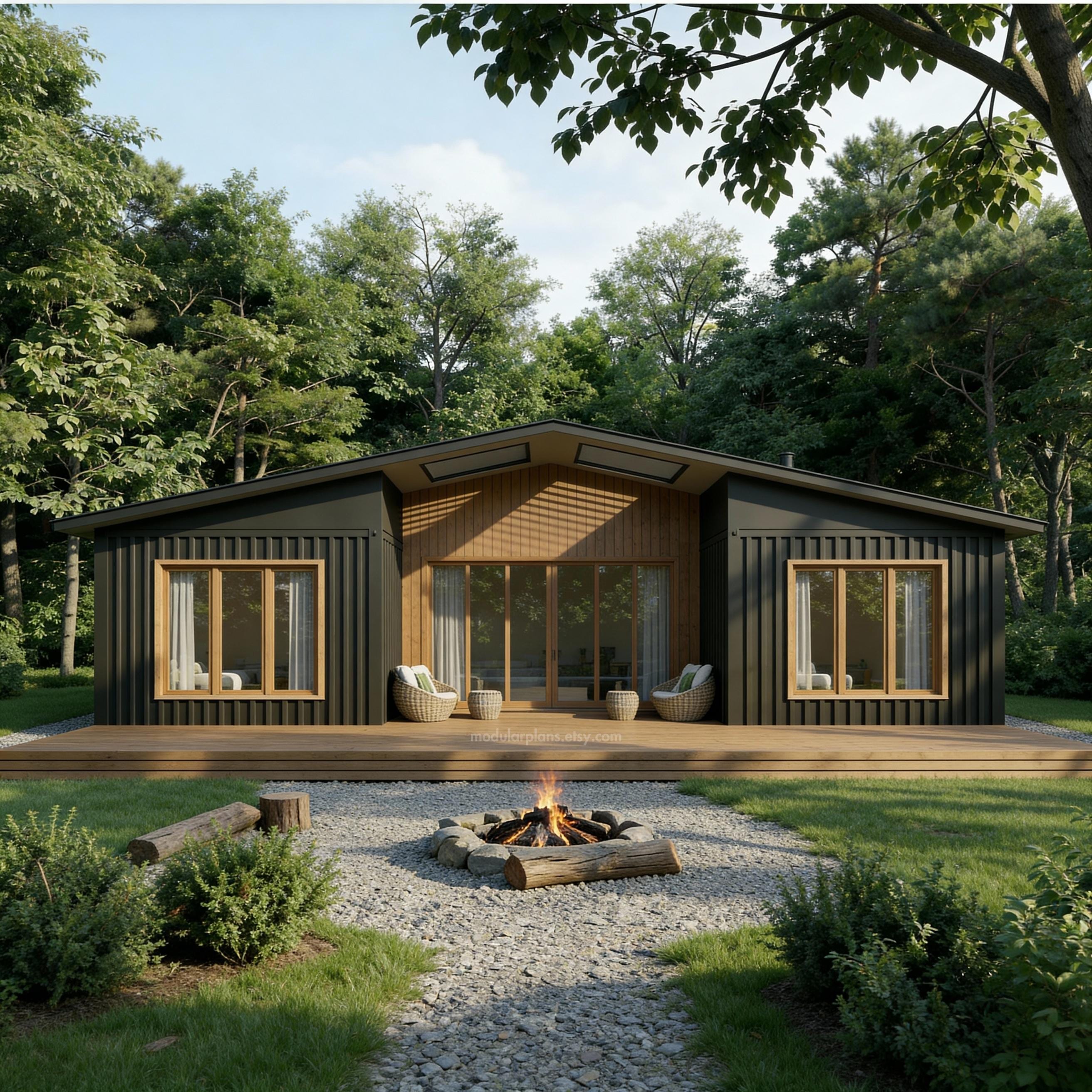 4x40' Container House Plans | 3 Bed Container Home | Barn Shipping ...