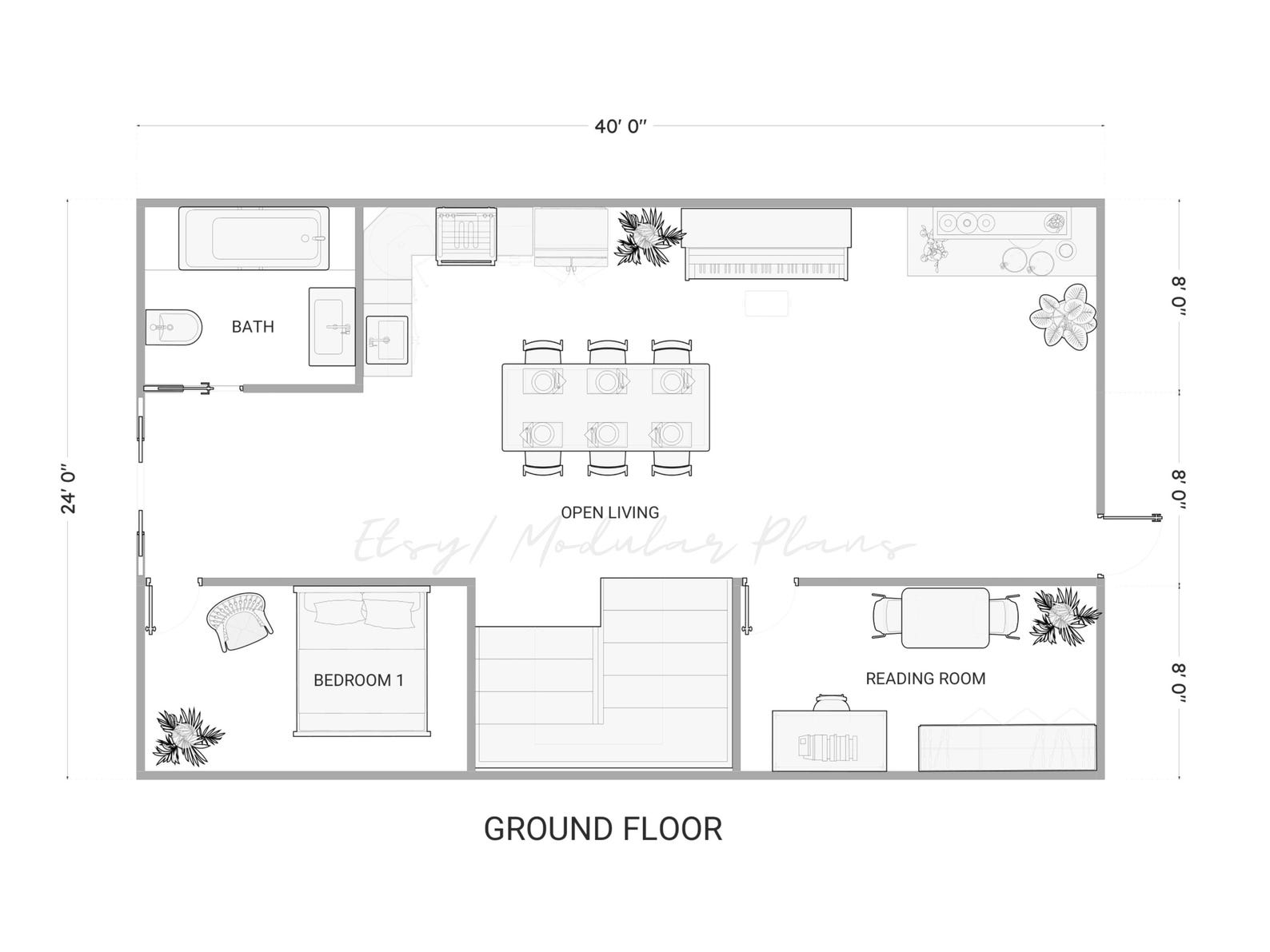 3x40' 3x20' Container Home Plans | 3 Bed Container Home | Container ...