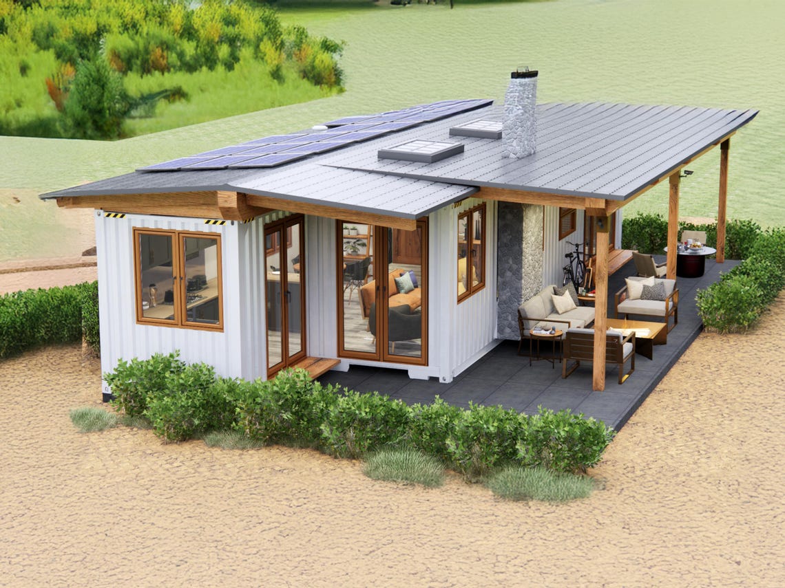 2 X 40 FT Container Home Plans - Container Architectural Floor Plans ...