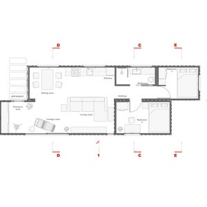 2 X 40ft Container Home Plans | 2 Bedroom Container Home Plans ...
