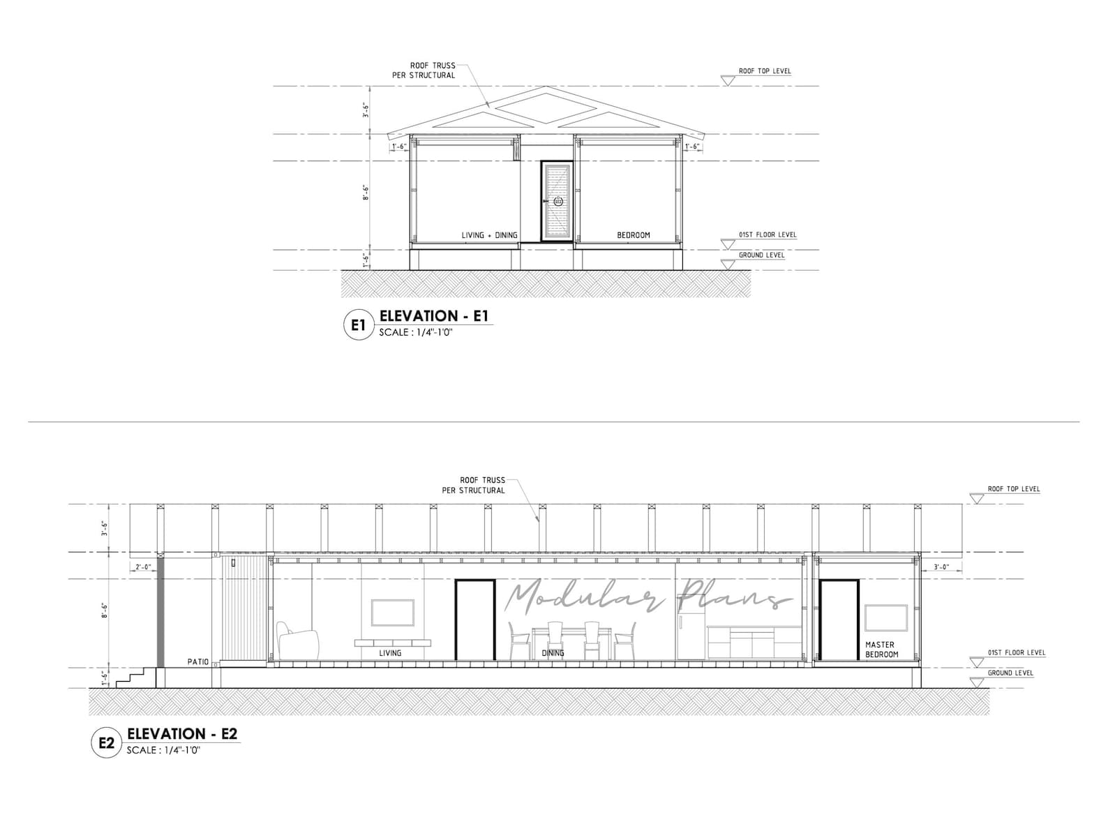 2x40' Container Home With Garage | 3 Bed Container House Plans ...
