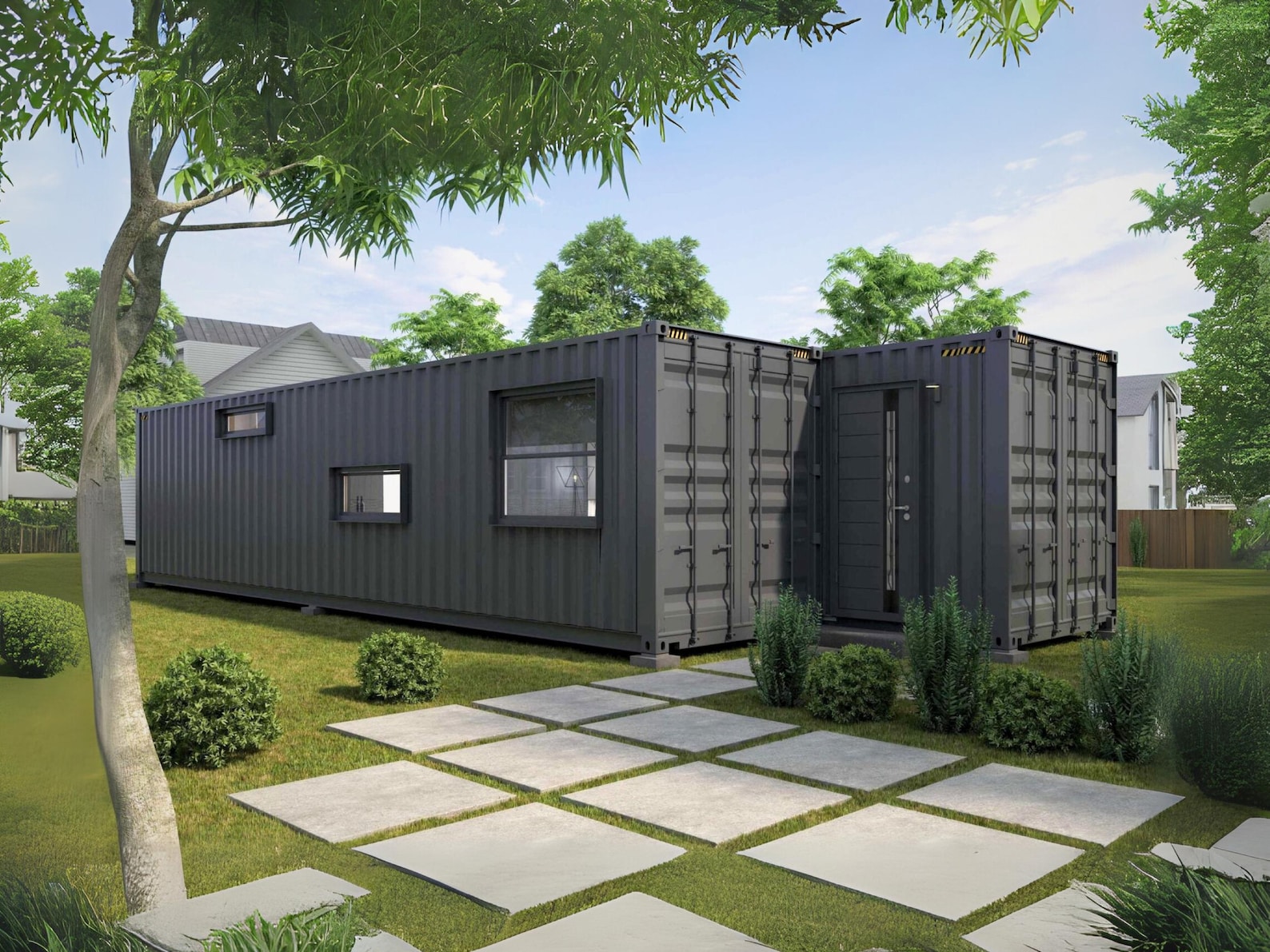 2 X 40ft Container Home Plans | 2 Bedroom Container Home Plans ...