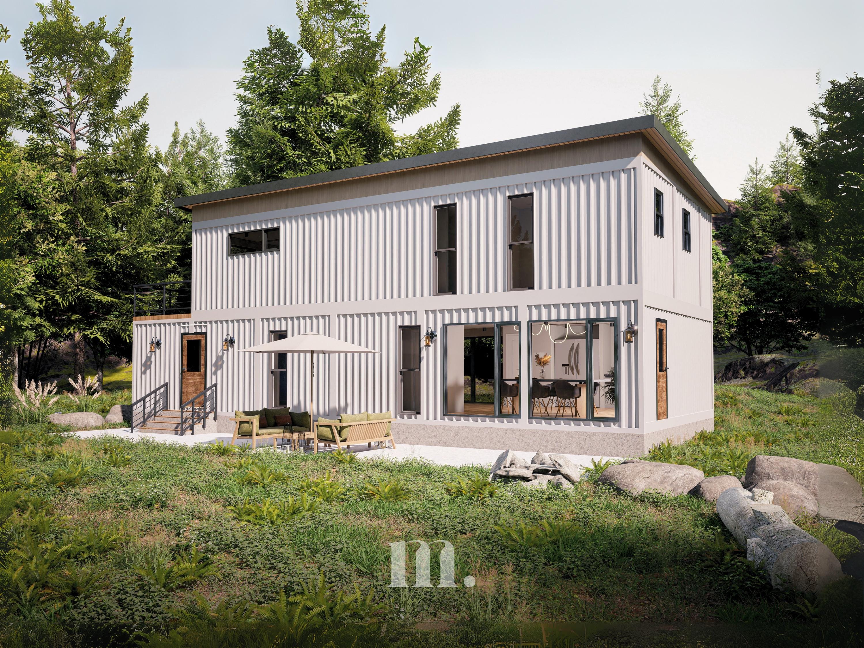 4x40' Container Home Plans | 2 Level Container House Plan | Two Floor ...