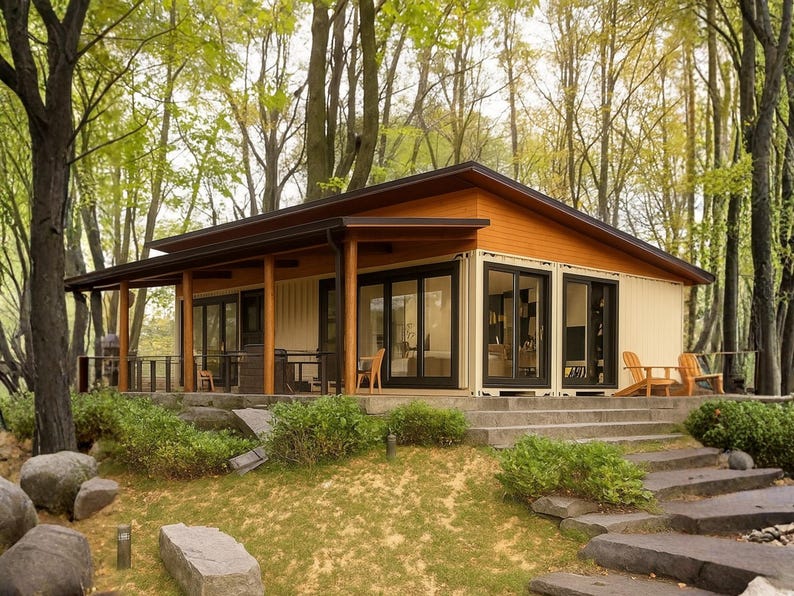 3x40' Container Home Plans | 3 Bed 2 Bath Container House | Container ...
