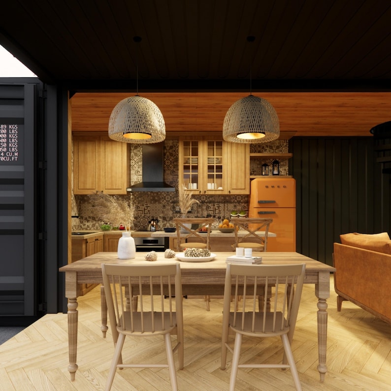 4x40' Container Home Plans | 3 Bedroom Container House | Container Home ...