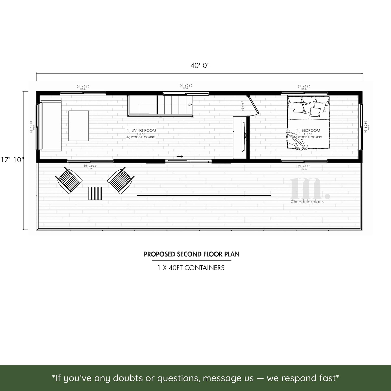 3x40' Container Home Plans | 2 Bed Container Home | Container House ...