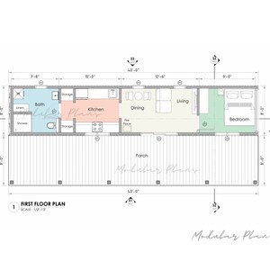 40' Container Home Plans Full Set Architectural Plans 360SF Modular ...