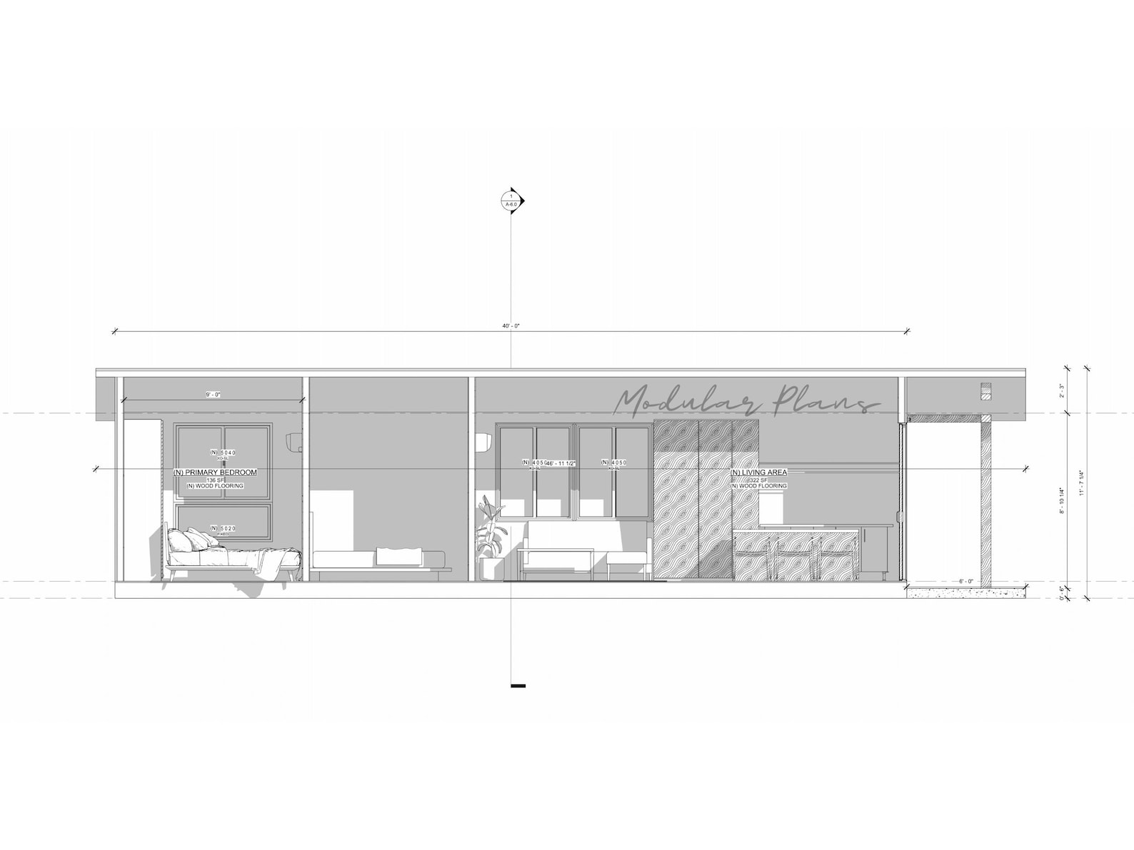 2x40 Container Home Plans - 2 Bed Floor Plans - 640SF Container Home ...