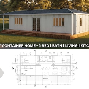 2 Bed Container Home Plans | 2x40' Container Home | Shipping Container ...
