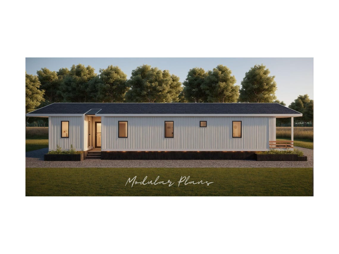 2x40' Container Home With Garage | 3 Bed Container House Plans ...