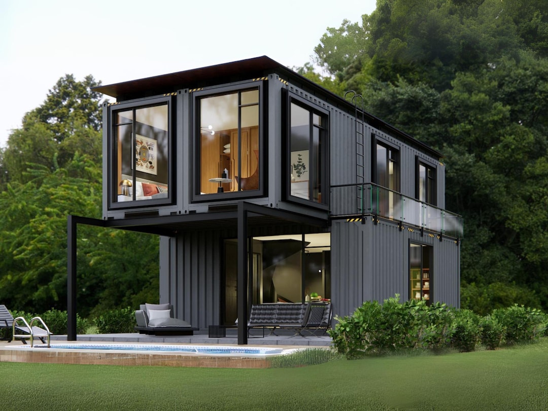 2 Bedroom Container Home Plans | Architectural Plans | 1120SF Modern ...