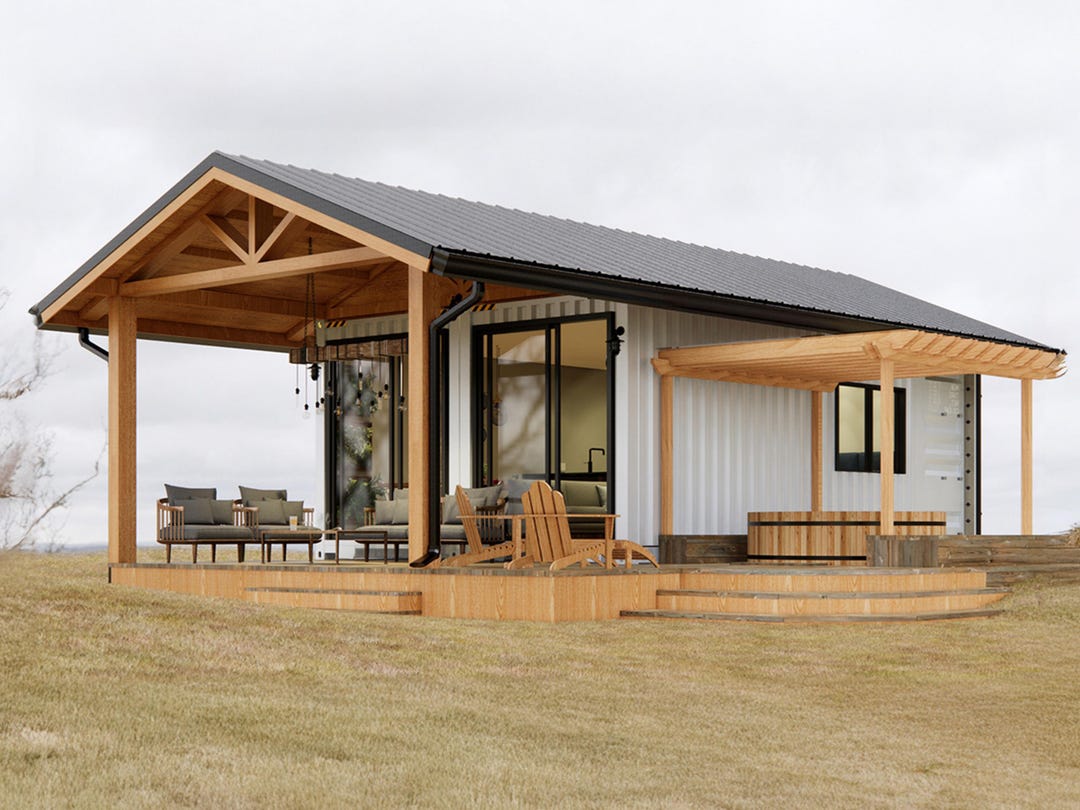 2x20' Container Home Plans | One Bed Container Home Plans | 320SF ...