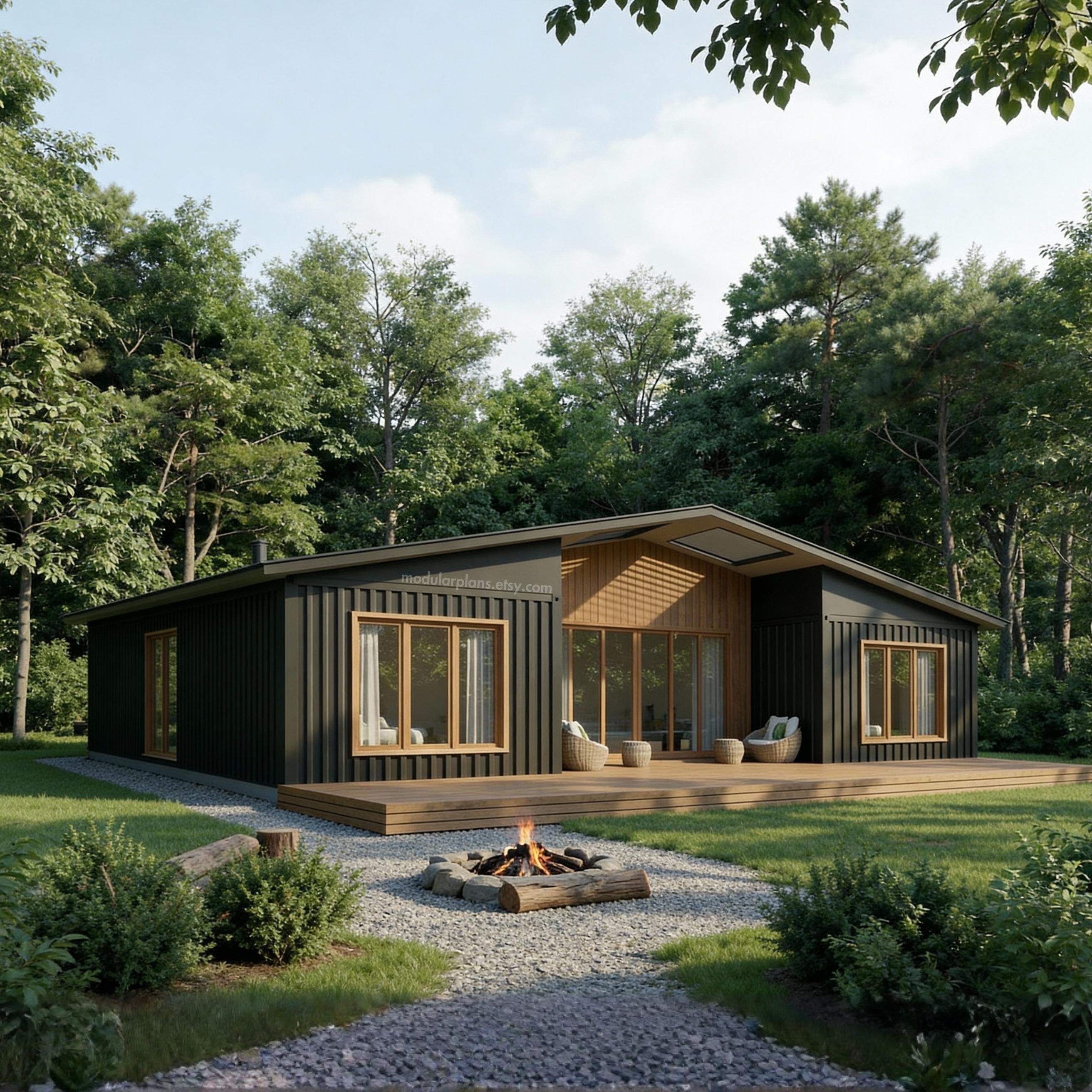 4x40' Container House Plans | 3 Bed Container Home | Barn Shipping ...