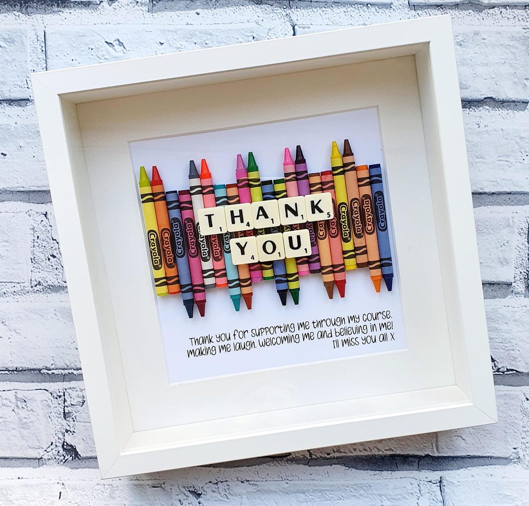 Teacher Crayon Thank You Gift Frame (christmas Gift End of Term Class ...