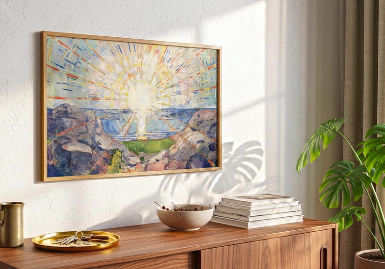Edvard Munch Solenintro Poster: Sunrise Wall Art, Early 1900s ...